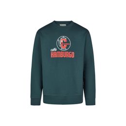 Sweatshirt Cleptomanicx, Herren, Gr. L, gr&uuml;n, 100% Polyester, bedruckt, normal, Rundhals, Sweatshirts Sweatshirt, mit gro&szlig;em Frontprint