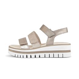 Gabor Damen Plateausandaletten "Plateau Sandale", Gr. 44, silber, Schuhe