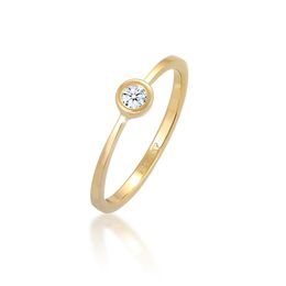 Elli DIAMONDS Damen Verlobungsring "Diamant Wei&szlig; Brillantschliff (0.06 ct) 585 Gelbgold", 54mm, 0,06 P1 = bei 10-facher Vergr&ouml;&szlig;erung erkennbare