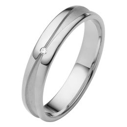 Firetti Damen Trauring "Schmuck Geschenk Gold 750 Hochzeit Ehering "LIEBE"", 70, 0,01 SI = kleine Einschl&uuml;sse mit Brillant, Wei&szlig;gold 375, 4mm, wei&szlig;,