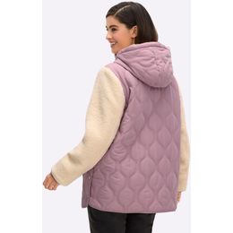 sheego Damen Steppjacke, rosa, Gr. 54, gemustert, mehrfarbig, 100% Polyester, Kapuzenfutter:100% Polyester, Wattierung:100% Polyester, &Auml;rmel:100%