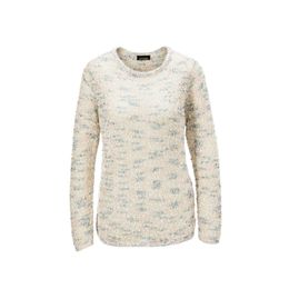 GOLDNER Damen Strickpullover "Effektvoller locker gestrickter B&auml;ndchengarnpullover", wei&szlig;, Gr. 50, Obermaterial: 53% Polyacryl PAN. 40% Polyester
