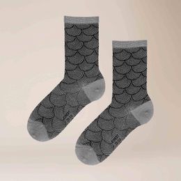 Kunert Damen Socken "Socke Fancy Shell", Gr. 39, schwarz, Obermaterial: 77% Viskose CV. 10% Polyamid PA. 10% Polyester PES. 3% Elasthan EL., Socken