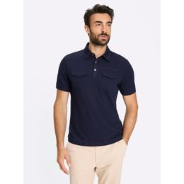 Marco Donati Herren Kurzarmshirt "Kurzarm-Poloshirt", blau, Gr. 48, unifarben, 100% Baumwolle, Shirts