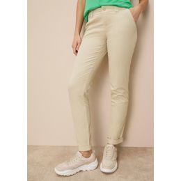 AJC Damen Chinohose "in l&auml;ssiger Form und hohem Tragekomfort durch Stretchanteil", beige, Gr. 46, unifarben, Web, , Hosen, krempelbar, mit