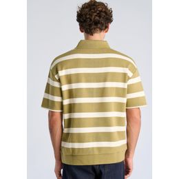LINDBERGH Herren Poloshirt "Poloshirt Oversize Fit"gr&uuml;n, Gr. M, gestreift, Obermaterial: 85% Baumwolle, 15% Polyester, Shirts