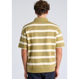 LINDBERGH Herren Poloshirt "Poloshirt Oversize Fit"gr&uuml;n, Gr. L, gestreift, Obermaterial: 85% Baumwolle, 15% Polyester, Shirts