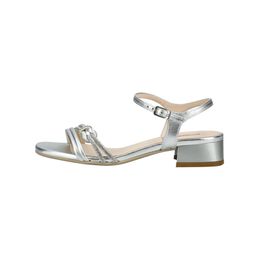 Nero Giardini Damen Riemchensandale "Nero Giardini Sandalen Leder", Gr. 37silber, Leder, Schuhe