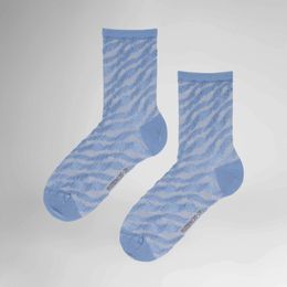 Hudson Damen Socken "Socke Curved Line", Gr. 35, blau, Obermaterial: 87% Baumwolle CO. 10% Polyamid PA. 3% Elasthan EL., Socken
