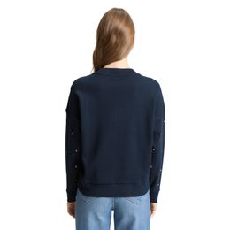 Damen Sweatshirt, blau, Gr. XL, Tom Tailor Denim, bedruckt, Sweatware, Obermaterial: 100% Baumwolle, Sweatshirts, mit All-Over Print