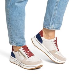 Ara Damen Plateausneaker "SAPPORO 3.0", Gr. 3creme kombiniert, Glattleder, Veloursleder, kontrastfarbene Details, Schuhe, Freizeitschuh, Halbschuh,