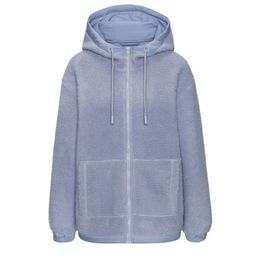 ELBSAND Damen Fleecejackehellblau, Gr. 36, unifarben, Obermaterial: 100% Polyester. Kapuzenfutter: 100% Polyester, Jacken, mit Kapuze