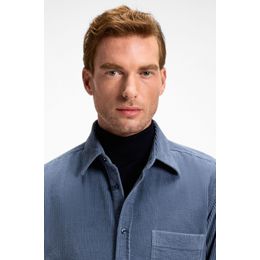 BOSS Orange Herren Langarmhemd "Relegant", blau, Gr. S, unifarben, Cord, Obermaterial: 100% Baumwolle, Hemden, aus Cord, reuglar fit, Kentkragen