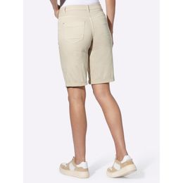 Heine Damen Jeansshorts, beige, Gr. 36, unifarben, 98% Baumwolle, 2% Elasthan, Jeans