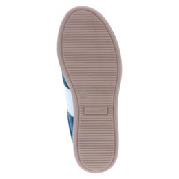 Caprice Damen Plateausneaker, Gr. 37blau, wei&szlig;, Leder, Veloursleder, Schuhe, Freizeitschuh, Halbschuh, Schn&uuml;rschuh mit Kontrastbesatz