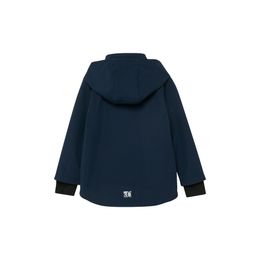 s.Oliver JUNIOR Jungen Softshelljacke, blau, Gr. 110, bedruckt, unifarben, Web, Obermaterial: 100% Polyester, Jacken, mit Kapuze