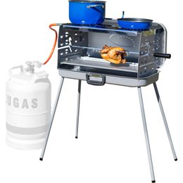 Berger 3-Flammen Koffergasgrill 50 mbar silber - Gasgrills