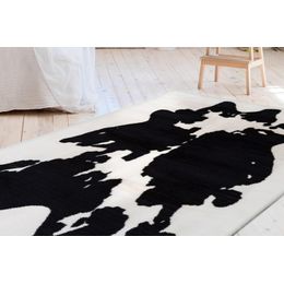 Hochflor-Teppich Calo-deluxe, B:120cm H:30mm L:160cm, schwarz-wei&szlig;, Kunstfaser, Teppiche, "Vogesen 500", weiche Haptik, Wohnzimmer