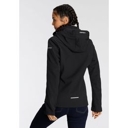 Icepeak Damen Softshelljacke "BRENHAM", schwarz, Gr. 42, Softshell, Obermaterial: 89% Polyester, 11% Elasthan. R&uuml;ckseite: 100% Polyester, Jacken, mit