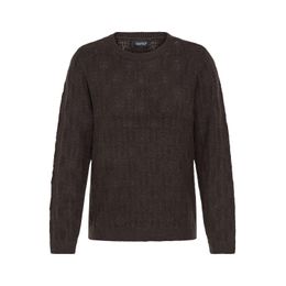 oxmo Damen Strickfleece-Pullover "Strickpullover OXSinva", braun, Gr. M, Obermaterial: 76% Polyacryl PAN. 21% Polyester PES. 3% Elasthan EL., Pullover