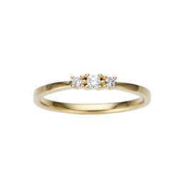 Firetti Damen Goldring "Schmuck Geschenk Gold 585 Damenring Goldring", 18, 0,12 P2 = erkennbare Einschl&uuml;sse, Diamanten Gelbgold 585, 2,7mm, gold,