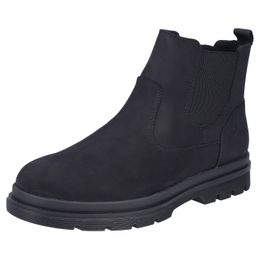 Chelseaboots Rieker, Herren, Gr. 40, schwarz, Nubukleder, unifarben, Schuhe Chelseaboots, Stiefelette, Klassik-Boots mit Soft-Einlage