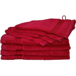 Handtuch Set Dyckhoff "Siena", rot (granat), 8 Stk., Walkfrottier, Walkfrottier, Obermaterial: 100% Baumwolle, Handtuch-Sets, Handtuch Set, in tollen Unifarben
