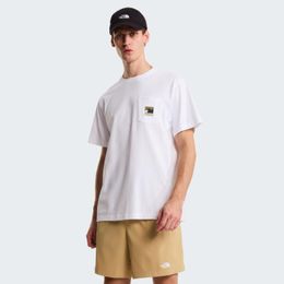 T-Shirt The North Face "M MOUNTAIN LOGO RELAXED SHORT SLEEVE TEE-GRAPHIC", Herren, Gr. XL, tnf wei&szlig;, Obermaterial: 100% Baumwolle, Shirts T-Shirt, lockere Passform, kurze &Auml;rmel, weiches Material