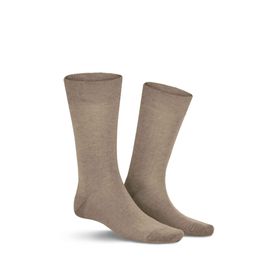 Socken Kunert "Socke Clark", Herren, Gr. 47-50, grau (beige, meliert 8320), Obermaterial: 98% Baumwolle CO. 2% Elasthan EL., Socken Socken