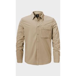 Sch&ouml;ffel Outdoorhemd SCH&Ouml;FFEL "Shirt Style Dunajec MEN", Herren, Gr. 48, Normalgr&ouml;&szlig;en, 4705, beige, Oberstoff: 85% Polyester, 15% Elasthan, V-Ausschnitt, Hemden Outdoorhemd