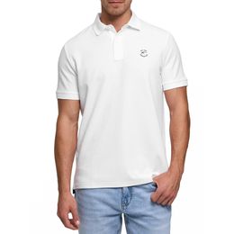 Poloshirt INDICODE "INWadim", Herren, Gr. M, sanftes wei&szlig;, Jersey, Obermaterial: 100% Baumwolle, unifarben, regular fit normal, ohne Ausschnitt, Shirts Poloshirt
