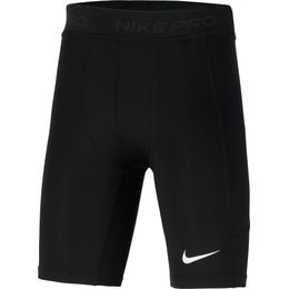 Shorts Nike "B NP DF SHORT 24", Jungen, Gr. S (128/134), N-Gr, schwarz, schwarz, wei&szlig;, Obermaterial: 90% Polyester, 10% Elasthan, Hosen Shorts, atmungsaktives, dehnbares Material, mit Einschubtasche am Bein