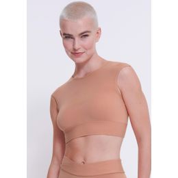 Crop-Top Sloggi "GO Allround", Damen, Gr. 1, rosa (indian summer), Single Jersey, Obermaterial: 72% Modal, 17% Elasthan, 11% Polyamid, k&ouml;rpernah bauchfrei, Rundhals, Tops Crop-Top, One Size, geripptes Unterbrustband, atmungsaktiv, super weich