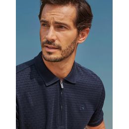 Poloshirt Lerros "Poloshirt mit Rei&szlig;verschlusskragen in Strukturqualit&auml;t", Herren, Gr. 3XL, classic navy, 100% Baumwolle, ohne Ausschnitt, Shirts Poloshirt