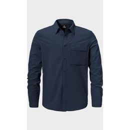 Sch&ouml;ffel Outdoorhemd SCH&Ouml;FFEL "Shirt Style Dunajec MEN", Herren, Gr. 58, Normalgr&ouml;&szlig;en, 8820, blau, Oberstoff: 85% Polyester, 15% Elasthan, V-Ausschnitt, Hemden Outdoorhemd