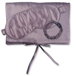 Seidentuch AILORIA "Tasche, Schlafmaske & Scrunchie S TRAVEL SET BEAUTY S", Damen, lila (shy lavender), Obermaterial: 100% Seide silk., Modet&uuml;cher Seidentuch