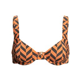 B&uuml;gel-Bikini-Top Billabong "Cross Step Emma", Damen, Gr. S, Cup B, bunt (brick), Obermaterial: 78% Nylon, 22% Elasthan;, Bikini-Oberteile B&uuml;gel-Bikini-Top