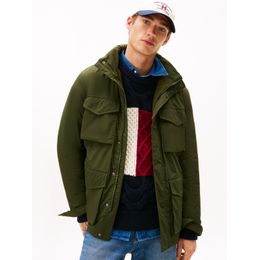 Fieldjacket Tommy Hilfiger "LW PACKABLE", Herren, Gr. S, arctic spruce, Web, Obermaterial: 100% Polyester, normal, Manschette, Jacken Fieldjacket, im Kragen verstaubare Kapuze, normale Passform