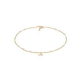 Choker Elli "Halskette Choker Welle Maritim Surferkette 925 Silber" Gr. 36, gold, Halsketten, Damen, ohne Stein, Silber 925 (Sterlingsilber), Choker