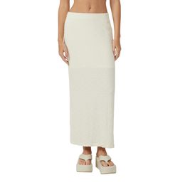 Midirock QS, Damen, Gr. 40, beige (light sand), Jersey, Obermaterial: 98% Polyester, 2% Elasthan, unifarben, schmal 3/4-L&auml;nge, R&ouml;cke Midirock, in Struktur-Optik
