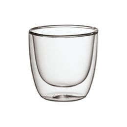 Villeroy & Boch Thermoglas VILLEROY & BOCH "Doppelwandiger Becher Manufacture Rock 60 ml transparent", bunt (transparent), 1 tlg., Glas, Trinkgef&auml;&szlig;e, Thermoglas