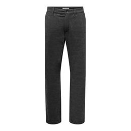 Only & Sons Chinohose ONLY & SONS "ONSROMA SLIM POCKET CHINO PANT OTL", Herren, Gr. 31, L&auml;nge 34, grau (dunkelgrau melange), Web, Obermaterial: 95% Polyester, 5% Elasthan, meliert, slim fit kn&ouml;chellang, Hosen Chinohose