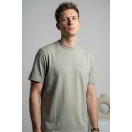 T-Shirt Calvin Klein "20S EU WHOLESALE SPORTSWEAR GRAP", Herren, Gr. S, shadow, Web, Obermaterial: 100% Baumwolle, unifarben, regular fit normal, Rundhals, eingesetzt abgesteppte Kante, Shirts T-Shirt, Regular fit mit Rundhalsausschnitt