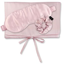 Seidentuch AILORIA "Tasche, Schlafmaske & Scrunchie M aus Seide TRAVEL SET BEAUTY M", Damen, rosa (shy blush), Obermaterial: 100% Seide silk., Modet&uuml;cher Seidentuch