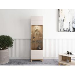 Vitrine Home Affaire "Essex Vitrinenschrank, Glasschrank, Standvitrine, Highboard/Sideboard", kaschmir, B:51,5cm H:191,5cm T:35cm, Glas, Holzwerkstoff, Kunststoff, MDF, Metall, Schr&auml;nke, Vitrine, 1 T&uuml;r, 4 Einlegeb&ouml;den, 5 F&auml;cher, Gesamtma&szlig;e (B/T/H): 51,5/35/191,5 cm