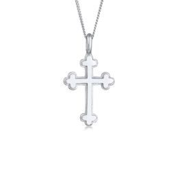 Kette mit Anh&auml;nger Elli "Halskette Antik Kreuz Vintage Basic Religion 925 Silber" Gr. 45, silber, Halsketten, Damen, ohne Stein, Silber 925 (Sterlingsilber), Kette mit Anh&auml;nger