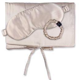 Seidentuch AILORIA "Tasche, Schlafmaske & Scrunchie S TRAVEL SET BEAUTY S", Damen, beige, Obermaterial: 100% Seide silk., Modet&uuml;cher Seidentuch
