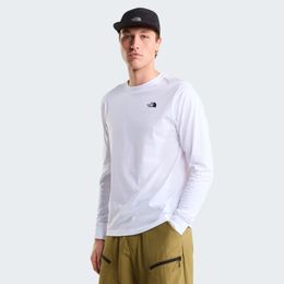 T-Shirt The North Face "M EVOLUTION SIMPLE DOME REGULAR LONG SLE", Herren, Gr. M, tnf wei&szlig;, Obermaterial: 100% Baumwolle, Shirts T-Shirt, regul&auml;re Passform, Kurzarm, f&uuml;r Fitness und aktive Freizeit