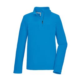 Fleeceshirt Killtec "KSW 248 BYS FLC SHRT", Jungen, Gr. 116, blau (sky), Obermaterial: 100% Polyester, Shirts Fleeceshirt, Fleeceshirt mit Stehkragen, Kinnschutz, hoher Tragekomfort