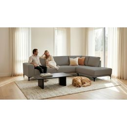 Ecksofa OTTO HOME "Xander, L-Form", grau, B:289cm H:85cm T:210cm, 68% polypropylene, 32% polyester, Sofas, Ecksofa, Breite 289 cm, Webstoff, Soft-Touch Chenille, schwarze Metallf&uuml;&szlig;e